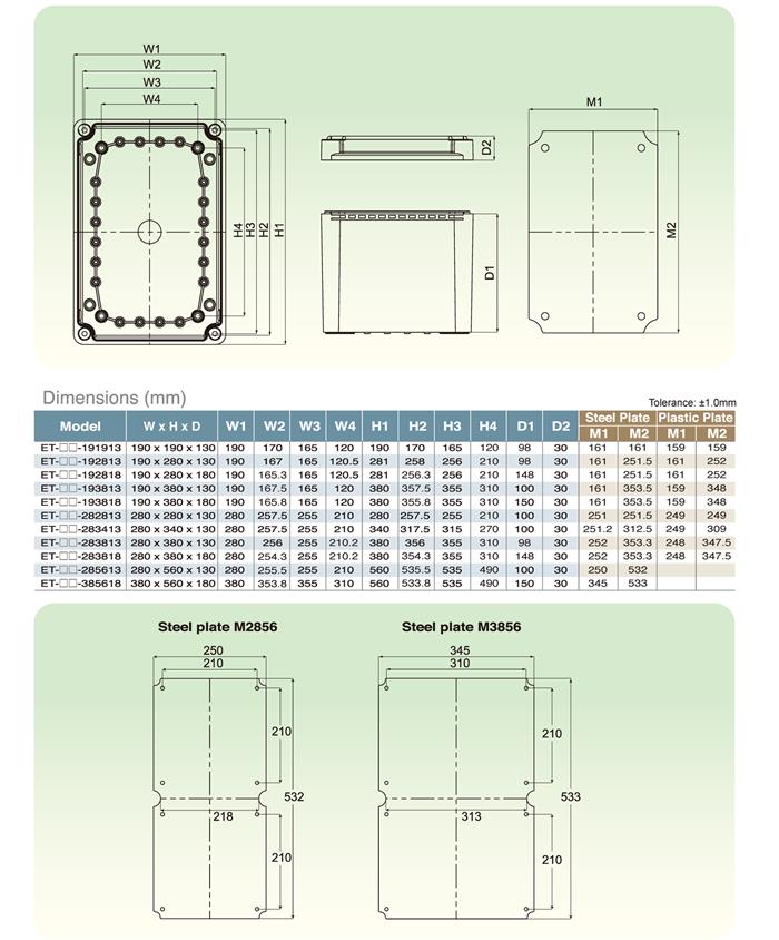 ETAN-IP68防水塑膠箱ET系列(螺絲型大尺寸)