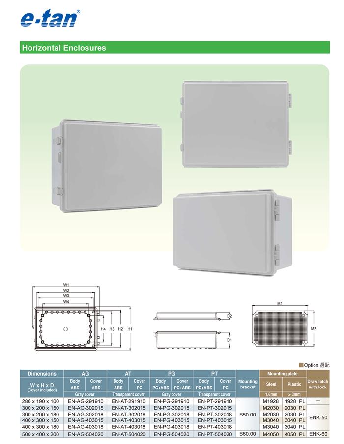 ETAN-IP68防水塑膠箱EN系列(側扣型)